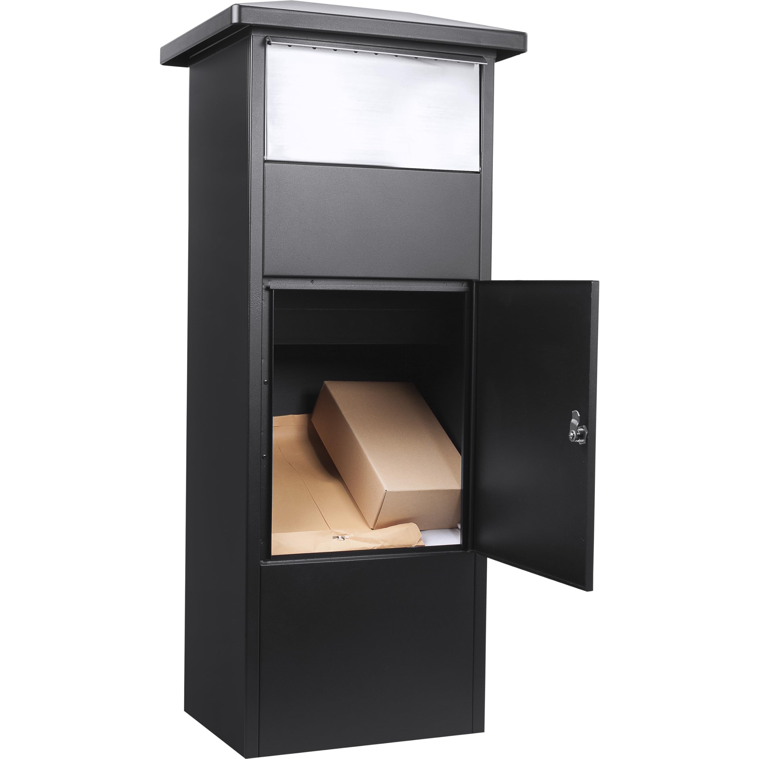 Barska Large Package Delivery Parcel Mail Steel Drop Box for Porch with Tamper-Resistant Drop Slot & Key Lock