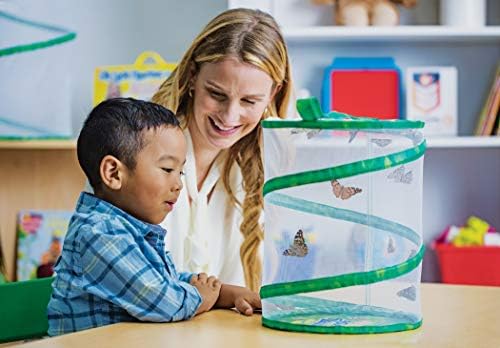 Insect Lore Butterfly Garden | 10 Live Baby Caterpillars | Habitat, STEM Journal, Chrys-A-Lids, Feeder | Raise and Release Painted Lady Butterflies