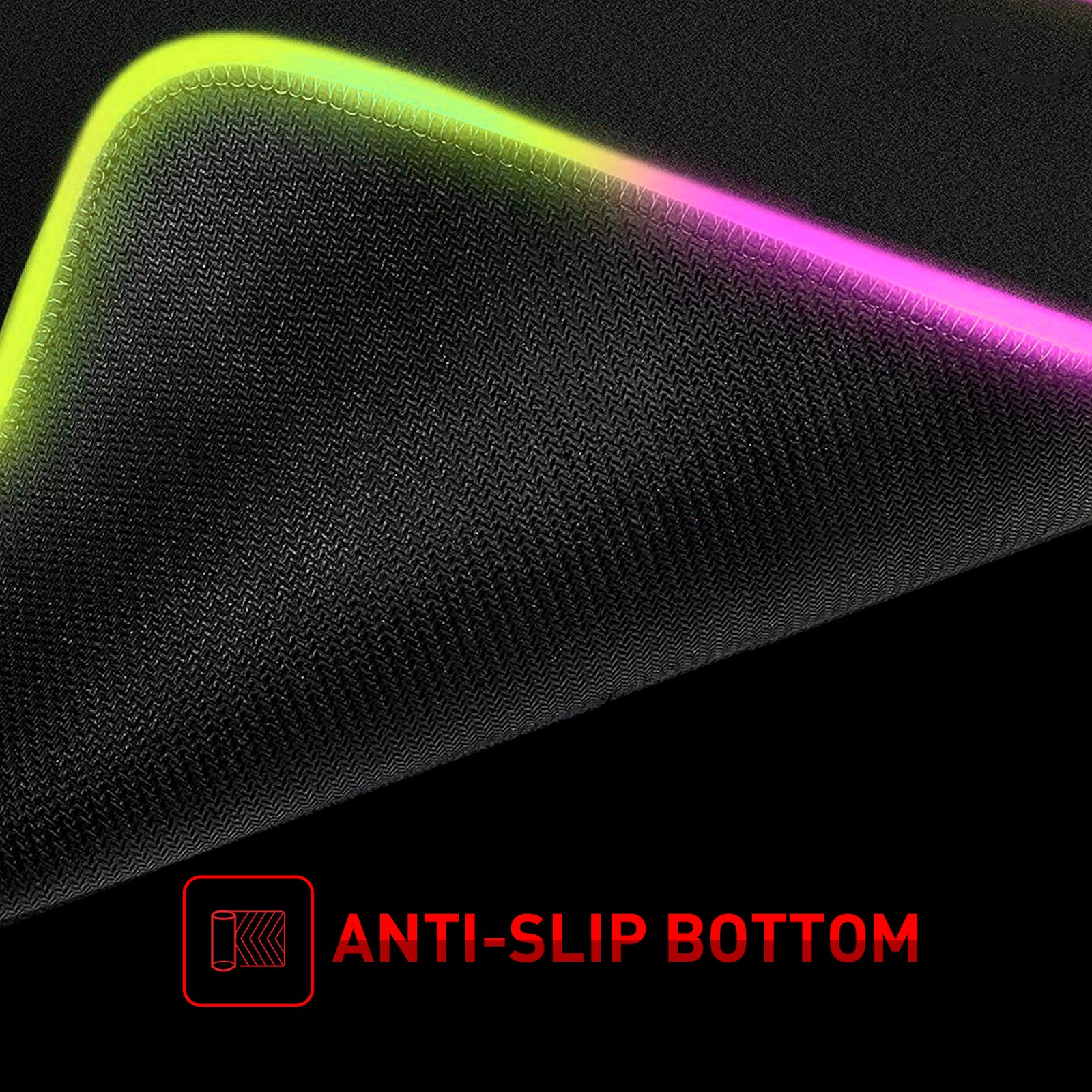 havit RGB Gaming Mouse Pad Soft Non-Slip Rubber Base Mouse Mat for Laptop Computer PC Games (13.8 X 9.8 X 0.16 inches, Black)