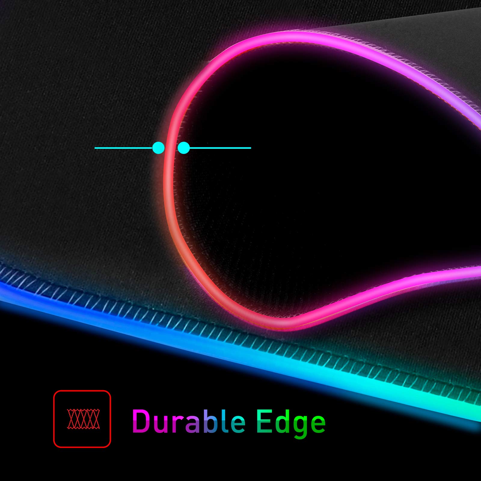 havit RGB Gaming Mouse Pad Soft Non-Slip Rubber Base Mouse Mat for Laptop Computer PC Games (13.8 X 9.8 X 0.16 inches, Black)