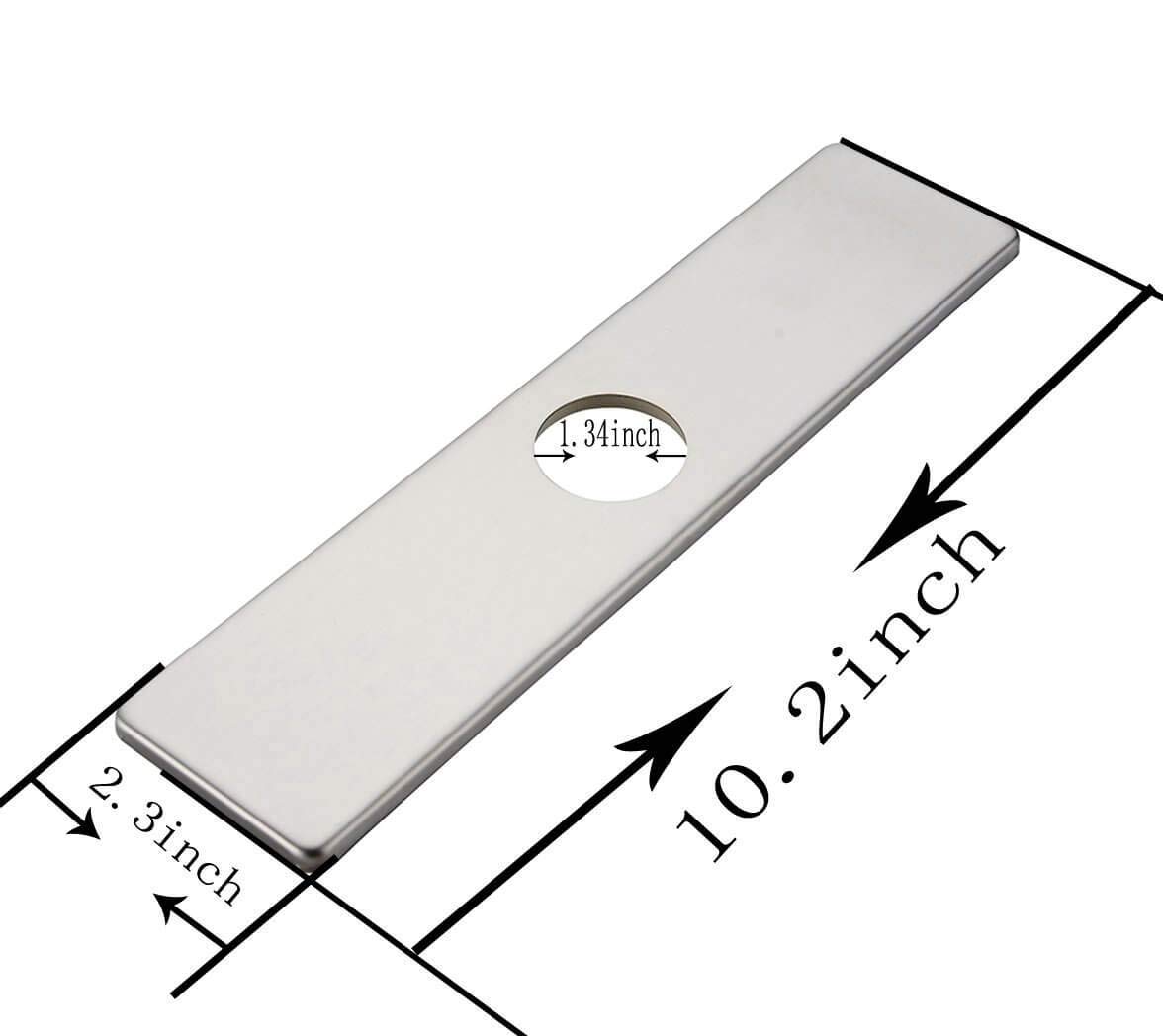BATHLAVISH 10 Inch Kitchen&Bathroom Sink Faucet Baseplate Hole Cover Deck Plate Escutcheon Brushed Nickel Square 304 Stainless Steel