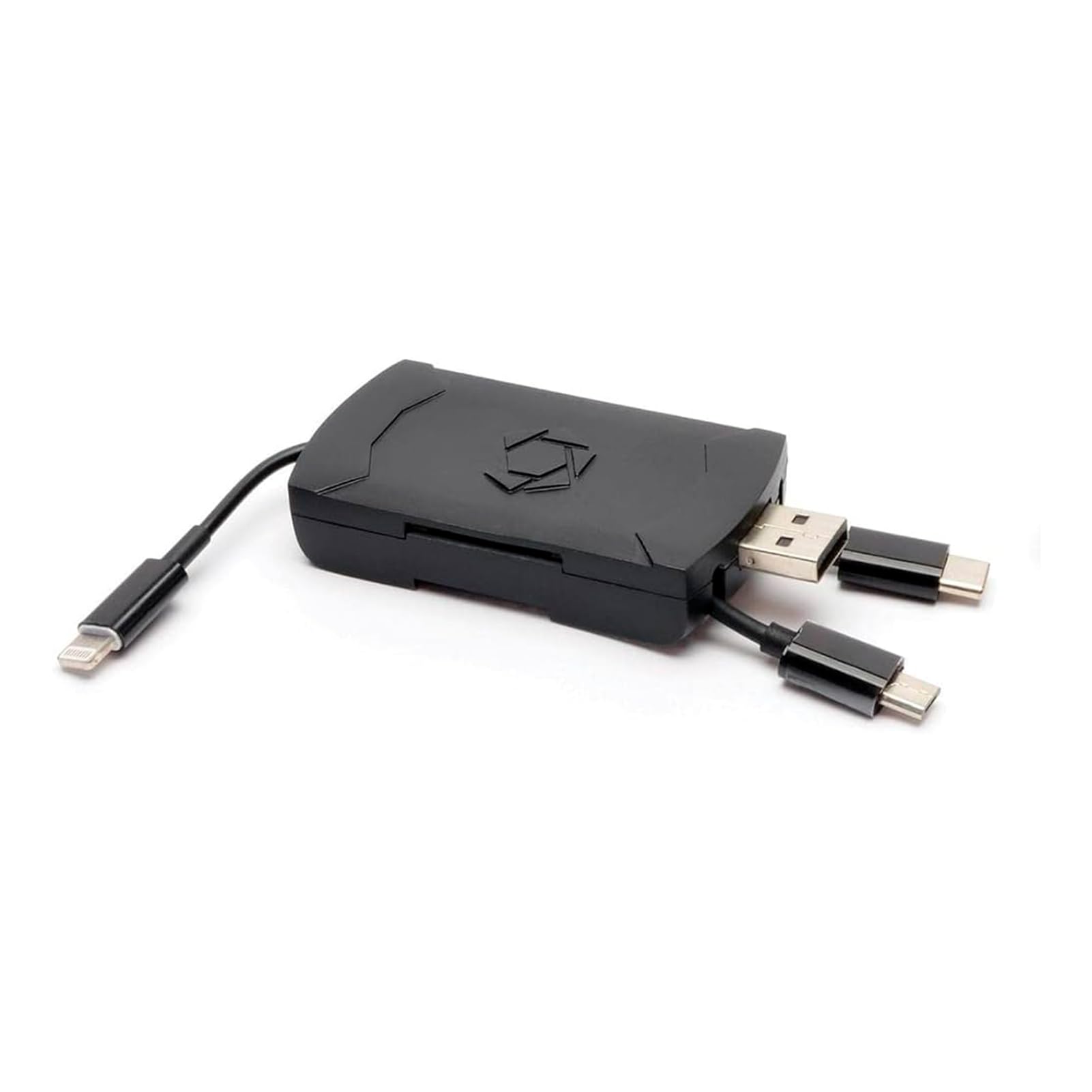 Stealth Cam 4-in-1 Card Reader for iOS & Android Phone Tablet PC USB-C/MicroUSB/USB 2.0/Lightning, Hunting Scouting Trail Camera SD/MicroSD Multi-Port Memory Card Adapter