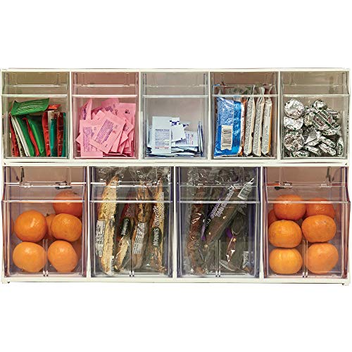 Deflecto Interlocking Multi Storage Organizer Tilt Bin, White