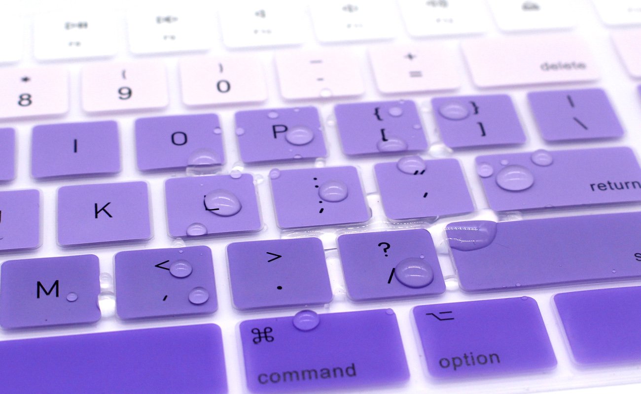 WYGCH Ultra Thin Silicone Full Size Wireless Numeric Keyboard Cover Skin for Mac 2017 Magic Keyboard with Numeric Keypad MQ052LL/A A1843 US Layout,Ombre Purple