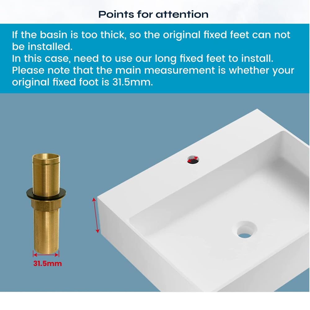 8 inch Extra Length Shank Nuts Faucet Tap Mounting Hardware Part 20cm