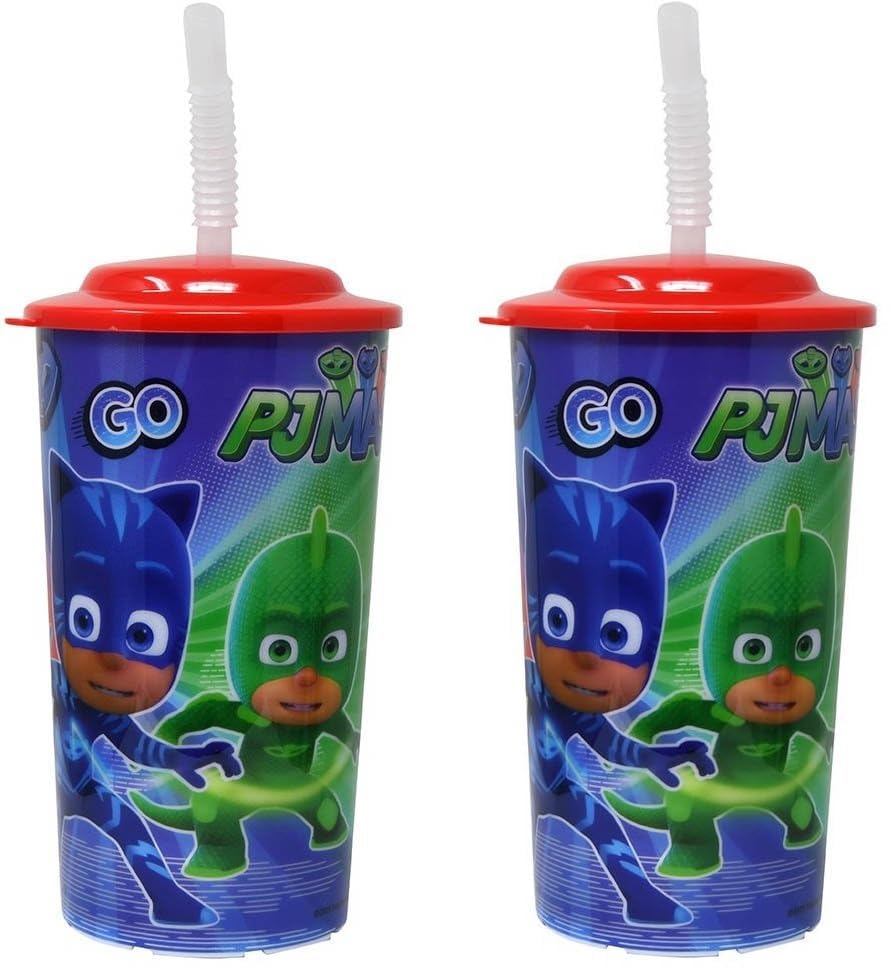 Zak Designs PJ Masks 16 oz PP Sports Tumbler w lid and Straw-Set of 2