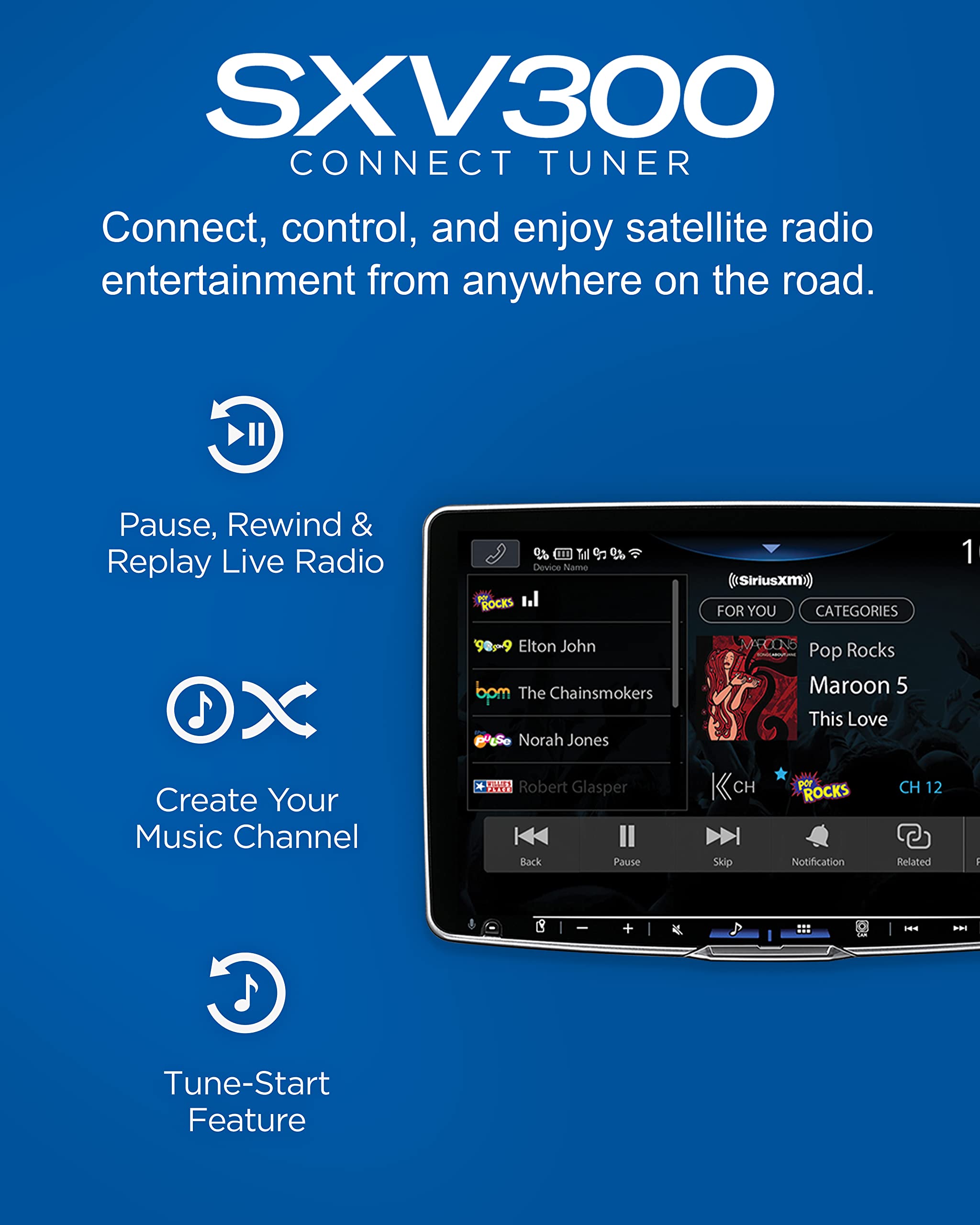 SiriusXM SXV300v1 Connect Vehicle Tuner Kit for Satellite Radio with Free 3 Months Satellite and Streaming Service (Renewed)