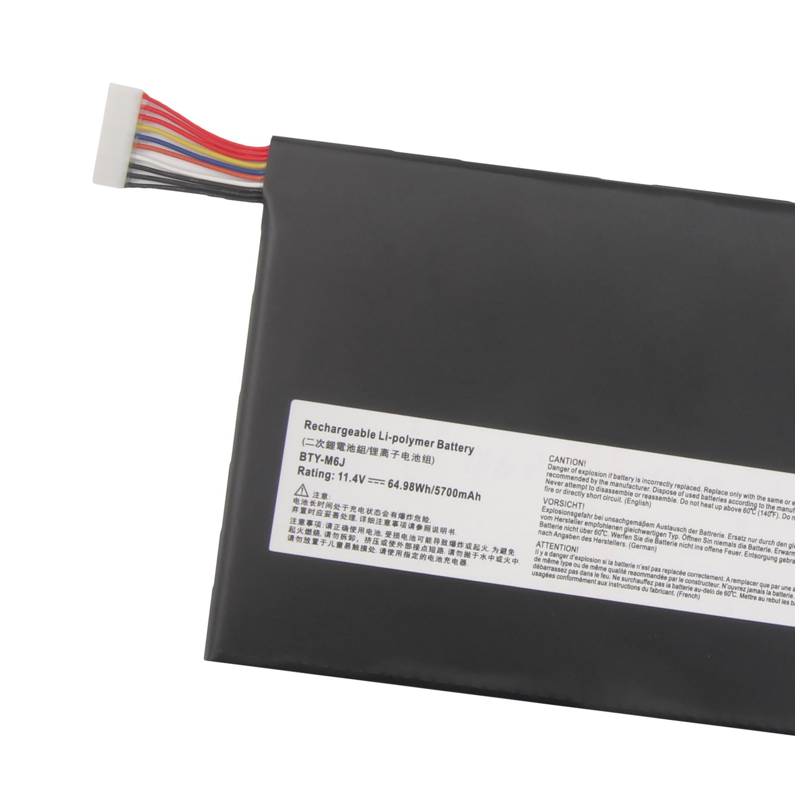 A AMANDA BTY-M6J Battery 11.4V 64.98Wh Replacement for MSI GS63 GS63VR GS73 GS73VR 6RF Stealth Pro 6RF-001US BP-16K1-31 BTY-U6J Series