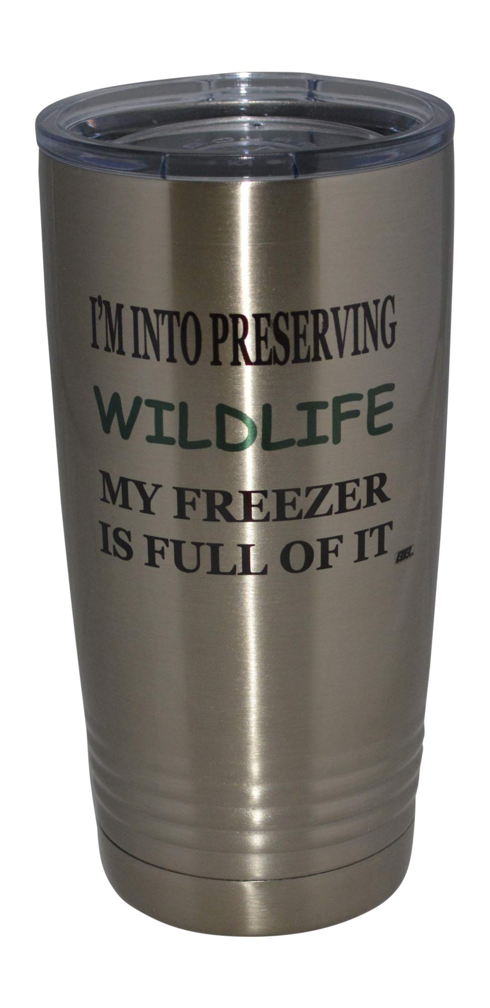 Rogue River Tactical Funny Hunting 20 Oz. Travel Tumbler Mug Cup w/Lid Vacuum Insulated Hot or Cold Preserving Wildlife Hunter Gift