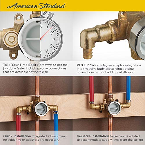 American Standard RU107ESS Flash Shower Rough-in Valve with PRX Inlet Elbows and Universal Outlets with Screwdriver Stops for Cold Expansion System, Unfinished