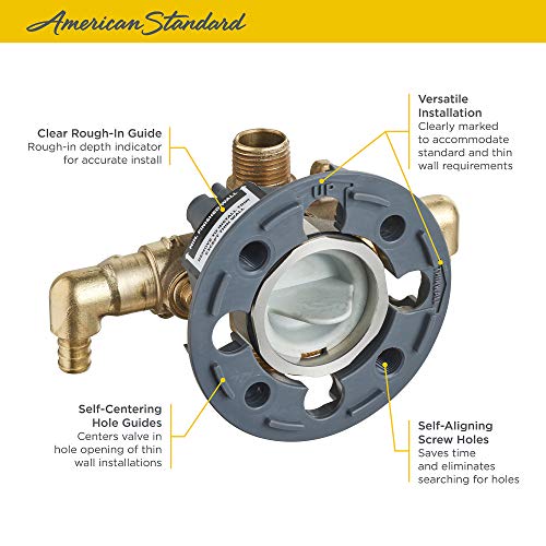 American Standard RU107ESS Flash Shower Rough-in Valve with PRX Inlet Elbows and Universal Outlets with Screwdriver Stops for Cold Expansion System, Unfinished