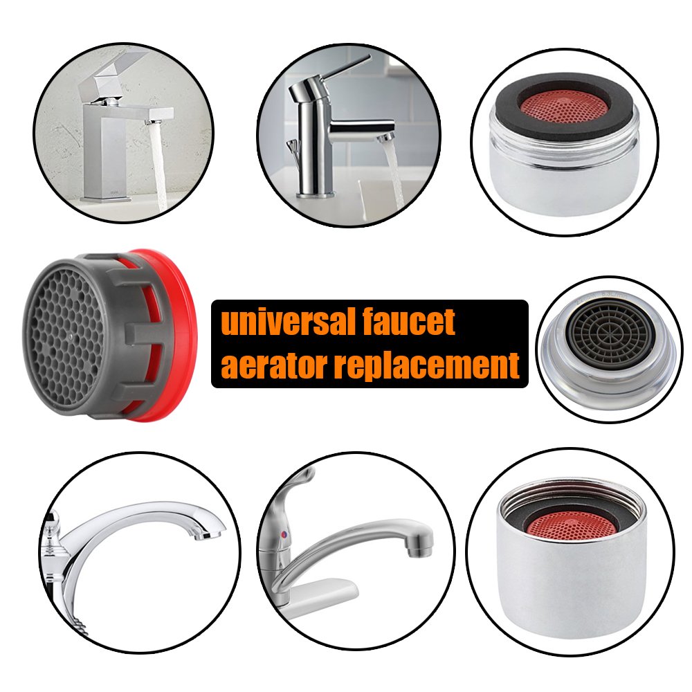 JQK Faucet Areator, 2.2 GPM Flow Retrictor Insert Faucet Aerators Replacement Parts Bathroom 3 Pack, FAN22-P3