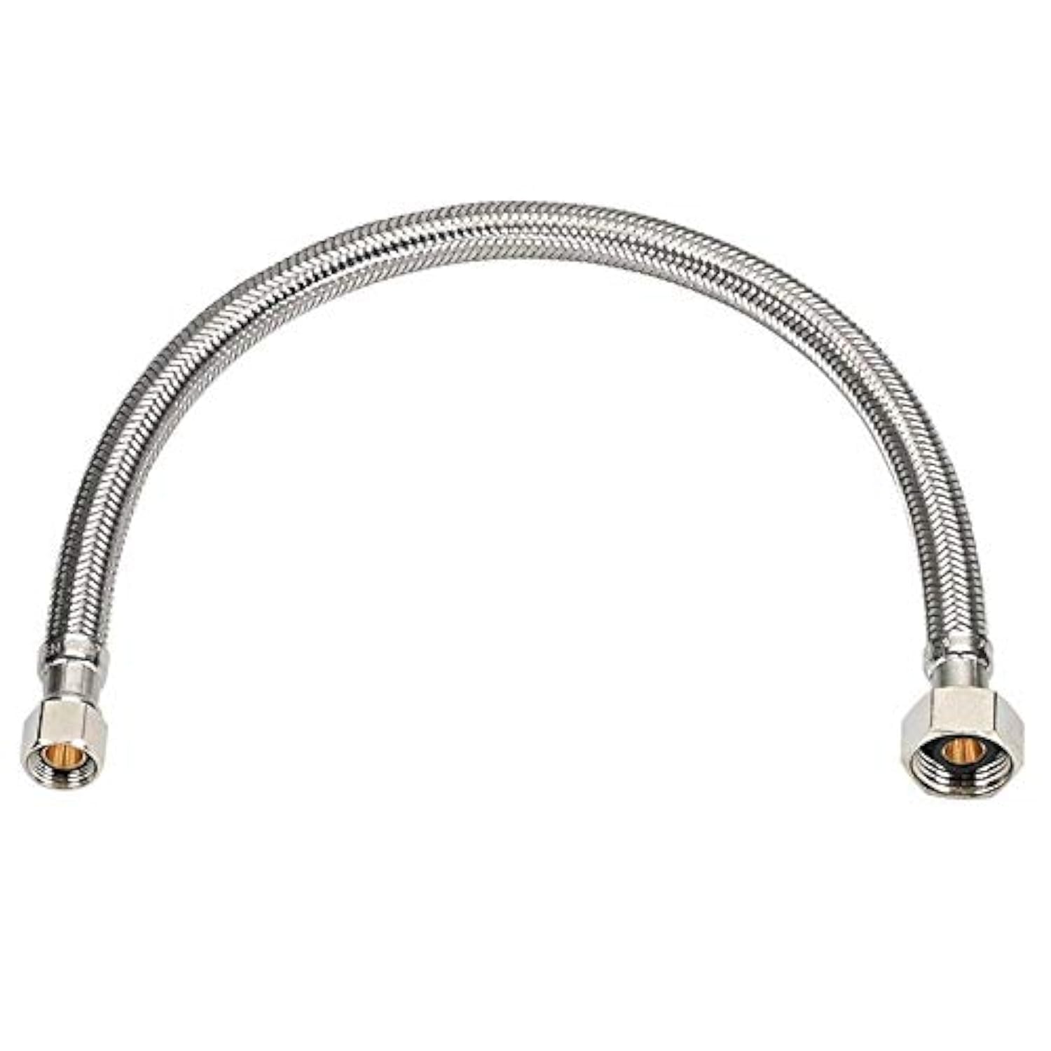 EZ-Fluid Plumbing 30" x 1/2" Fip x 3/8" Comp S.S Braided Flexible Water Hoses Connectors,Faucet Supply Line,Faucet Water Supply Hose Connector Lines For Bathroom,Kitchen,Outdoor Sink Faucets(1)