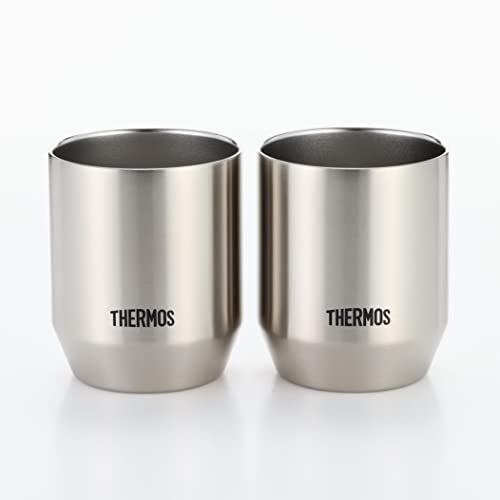 Thermos JDH-360P S Vacuum Insulated Cup, 12.2 fl oz (360 ml), Stainless Steel, Set of 2