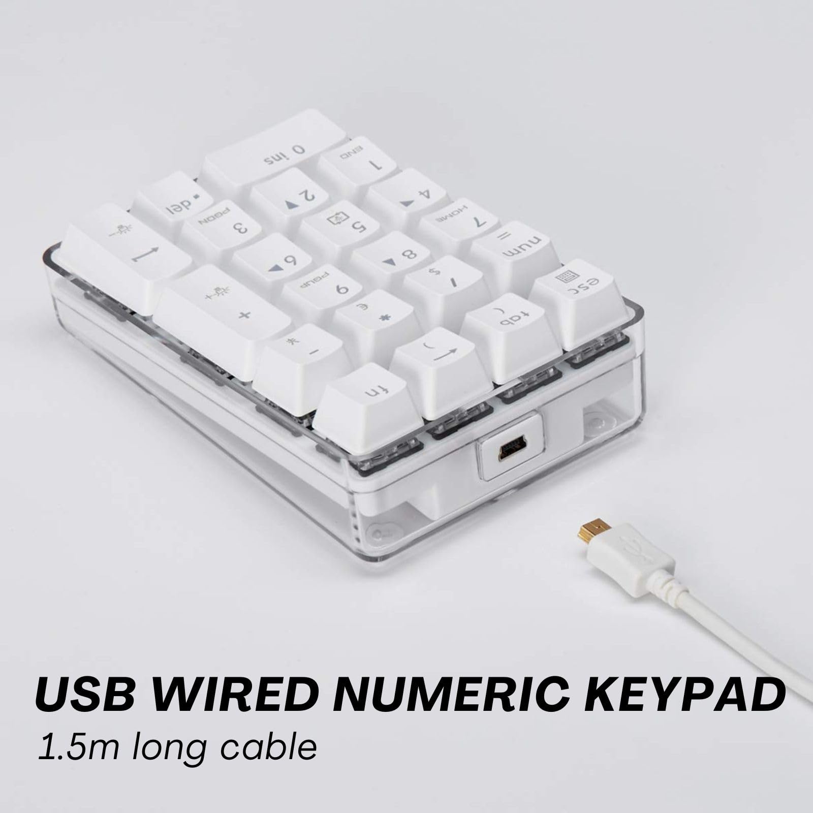 Magicforce Mechanical Number Pad for Laptop 21-Key Wired Numeric Keypad with Blue LED Backlit USB Number Pad for Laptop Desktop Computer PC (Blue Switch)