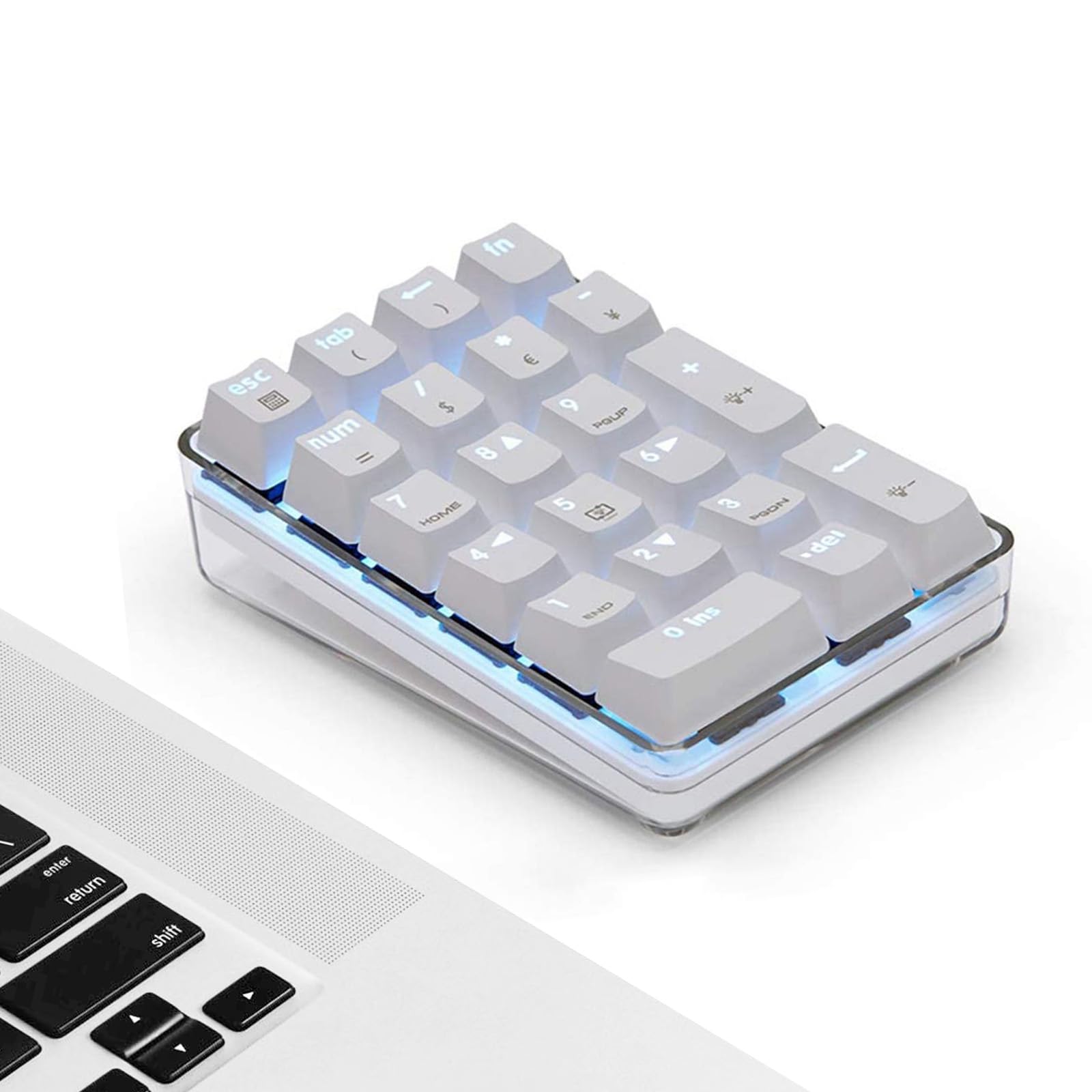 Magicforce Mechanical Number Pad for Laptop 21-Key Wired Numeric Keypad with Blue LED Backlit USB Number Pad for Laptop Desktop Computer PC (Blue Switch)