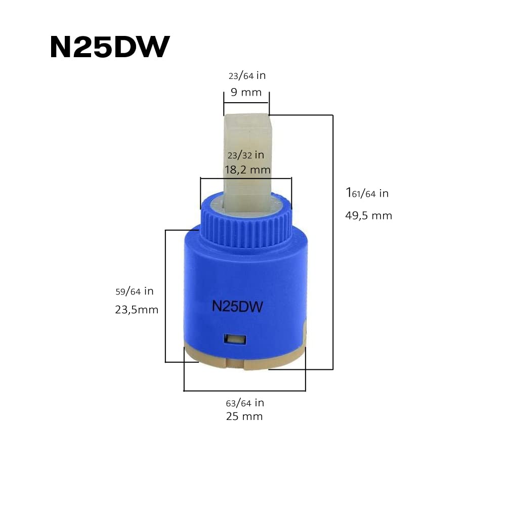 Ousun 25mm Faucet Cartridge Replacement, CUPC Certified, Single Handle Faucet Valve for Kohler GP1093674 25mm Cartridge Sub Assembly, N25DW, N25D