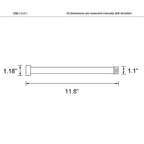 gotonovo G3/4 Shower Extension Tube Shower Extender Bar Longer Shower Pipe Add Shower Height Outdoor Polished Chrome 12 Inch