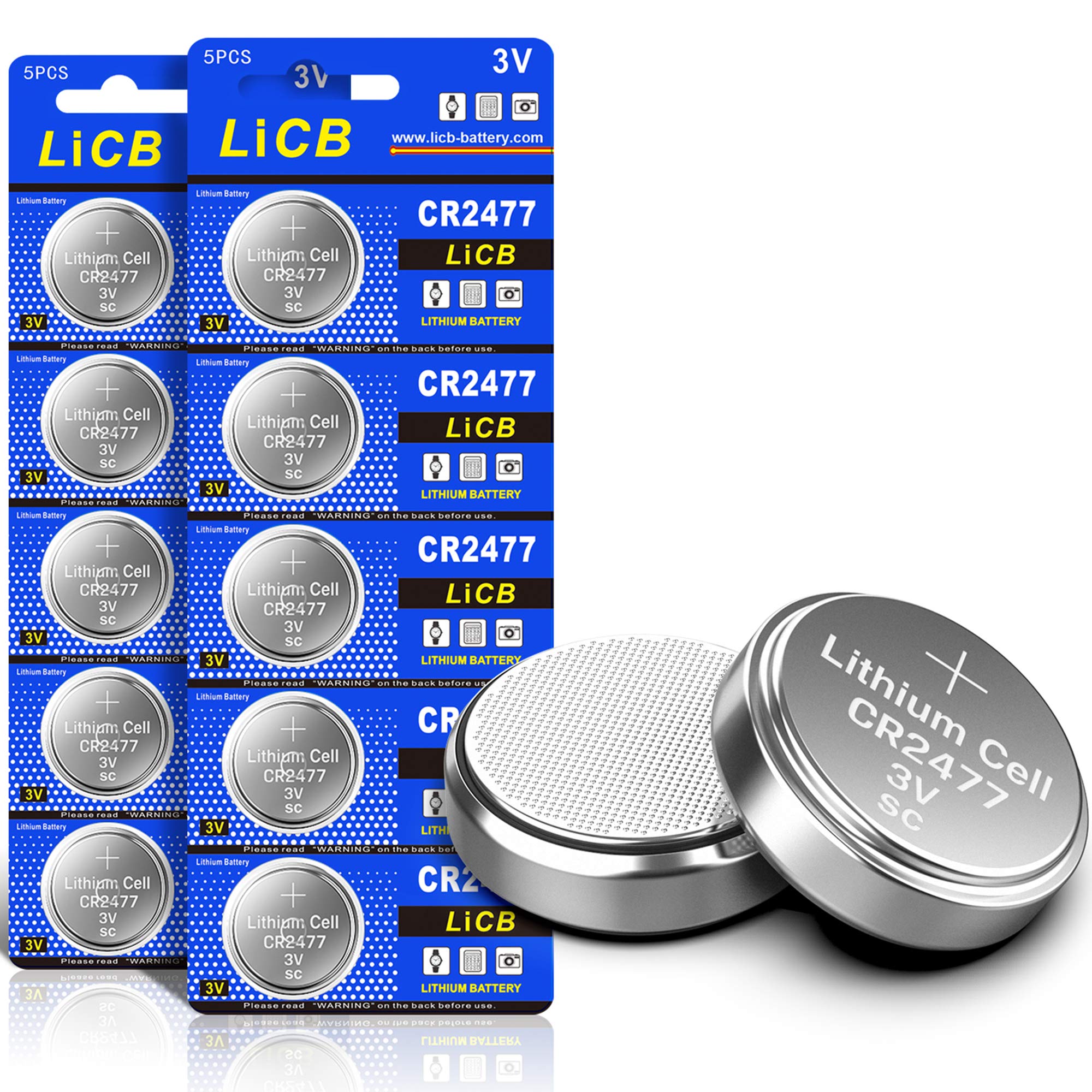 LiCB CR2477 3V Lithium Battery (Pack of 10)