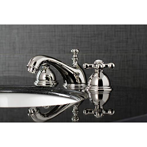 Kingston Brass KS3966AX Restoration Widespread Bathroom Faucet, Polished Nickel, 6.5 x 3.5 x 3.06