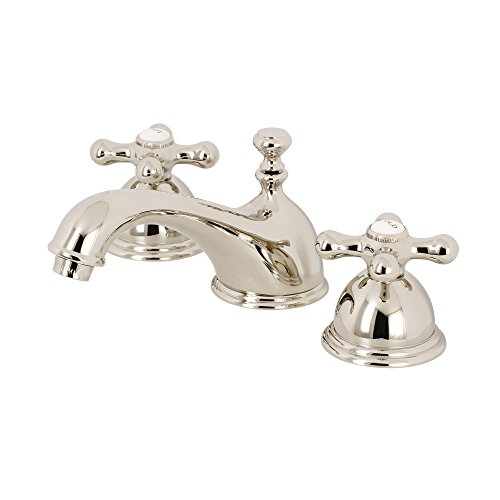 Kingston Brass KS3966AX Restoration Widespread Bathroom Faucet, Polished Nickel, 6.5 x 3.5 x 3.06