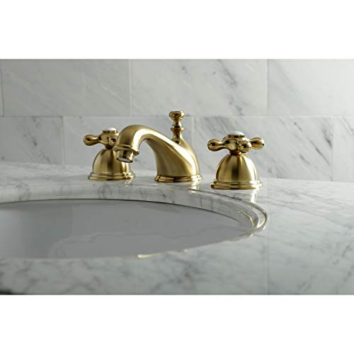 Kingston Brass KS3967AX 8 in. Widespread Bathroom Faucet, Brushed Brass