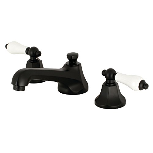 Kingston Brass KS4460PL Metropolitan Widespread Bathroom Faucet, 5-9/16 Inch in Spout Reach, Matte Black