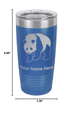 LaserGram 20oz Vacuum Insulated Tumbler Mug, Panda Bear, Personalized Engraving Included (Dark Blue)