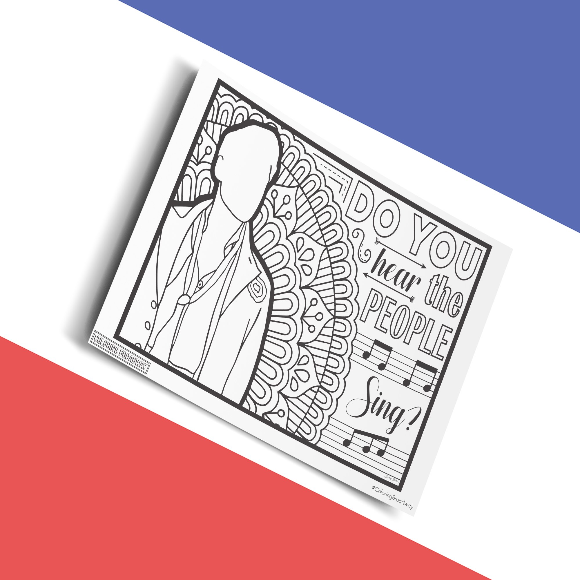 Coloring Broadway - Les Miserables Inspired Coloring Pages (Set of 4) “One Day More” Collection, Broadway Musical Merchandise, Card Stock (8 1/2” x 11”), Ideal Gift for a Broadway Theater Lover