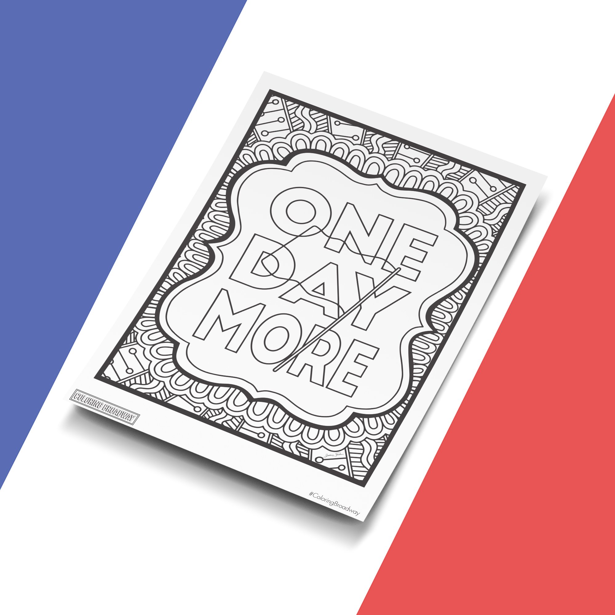 Coloring Broadway - Les Miserables Inspired Coloring Pages (Set of 4) “One Day More” Collection, Broadway Musical Merchandise, Card Stock (8 1/2” x 11”), Ideal Gift for a Broadway Theater Lover
