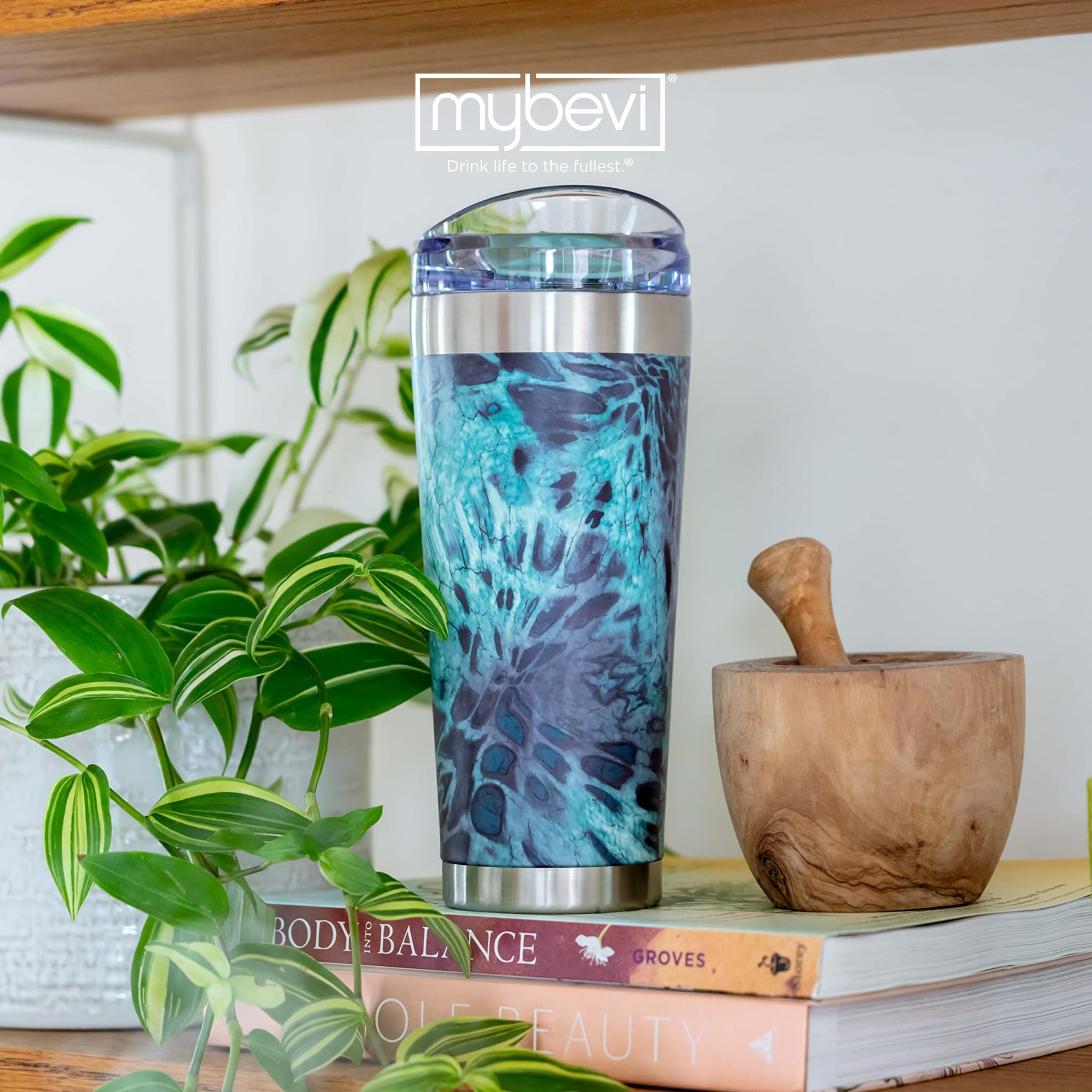 MyBevi Classic Stainless Steel Premium Grade Insulated Travel Tumbler (Shoreline Blue 26 oz)