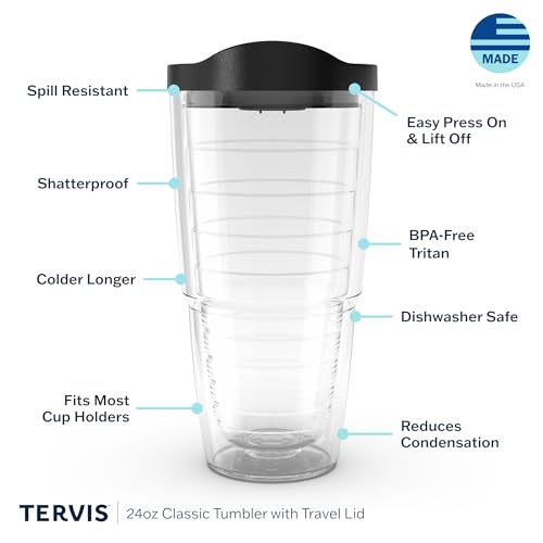Tervis Made in USA Double Walled University of Michigan UM Wolverines Insulated Tumbler Cup Keeps Drinks Cold & Hot, 24oz, Big M
