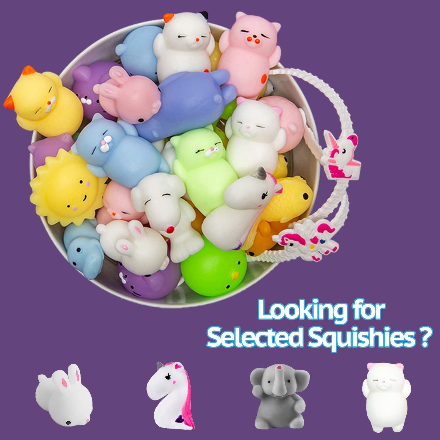 Easter Basket Stuffers - 3 Surprise Eggs Easter Egg Fillers Mochi Squishies 16pcs Mini Kawaii Cat Stress Relief Unicorn Party Favors Kids Easter Gift Teens, Classroom Prize, Toys Claw Machine Prizes