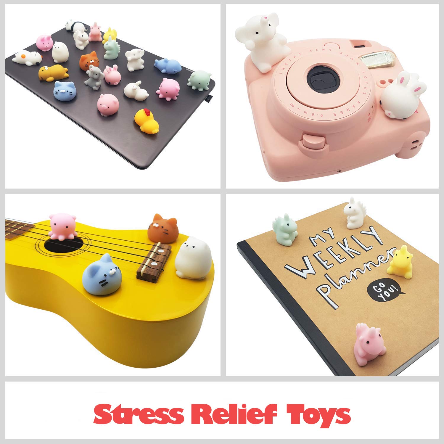 Easter Basket Stuffers - 3 Surprise Eggs Easter Egg Fillers Mochi Squishies 16pcs Mini Kawaii Cat Stress Relief Unicorn Party Favors Kids Easter Gift Teens, Classroom Prize, Toys Claw Machine Prizes