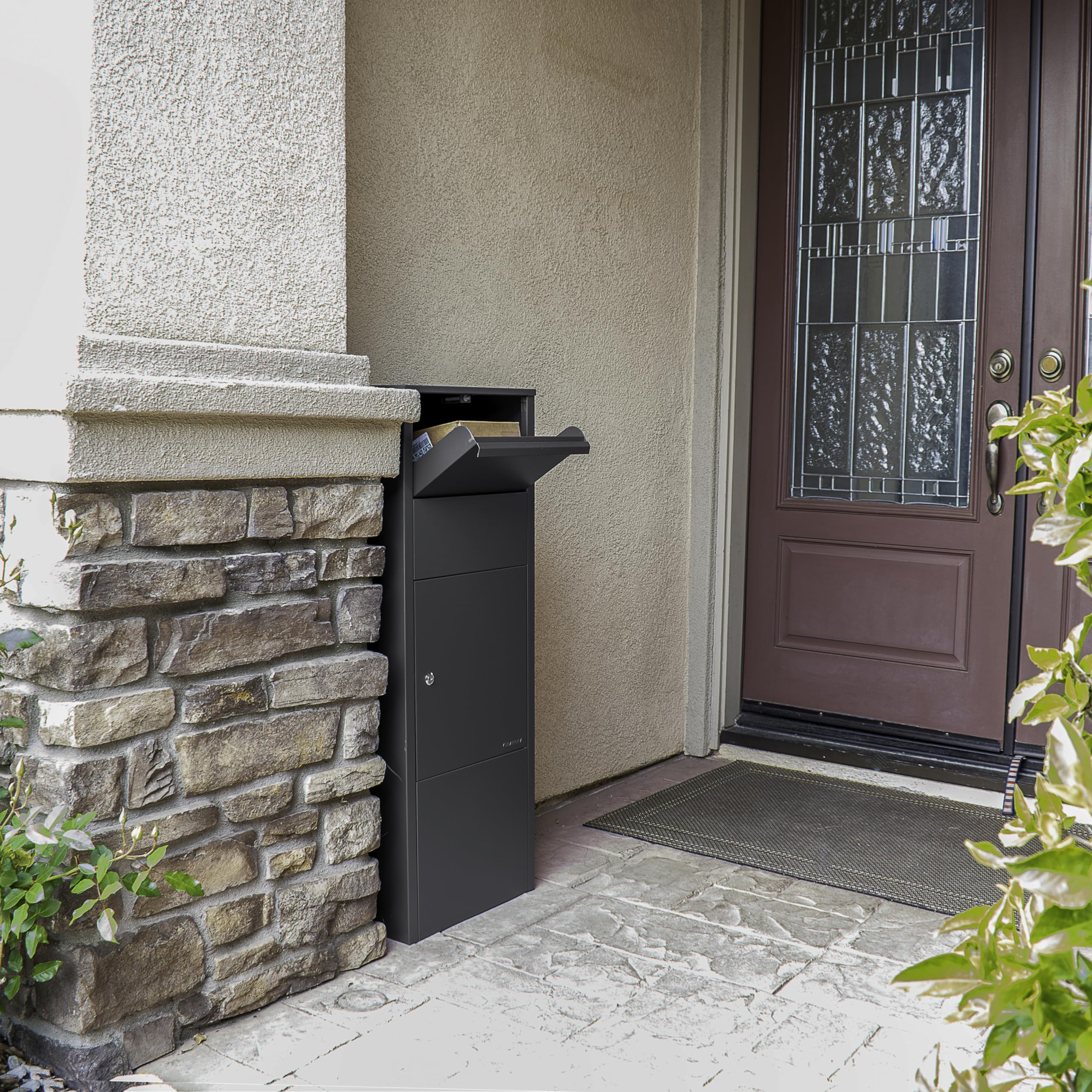 Barska Large Package Delivery Parcel Mail Steel Drop Box for Porch with Tamper-Resistant Drop Slot & Key Lock