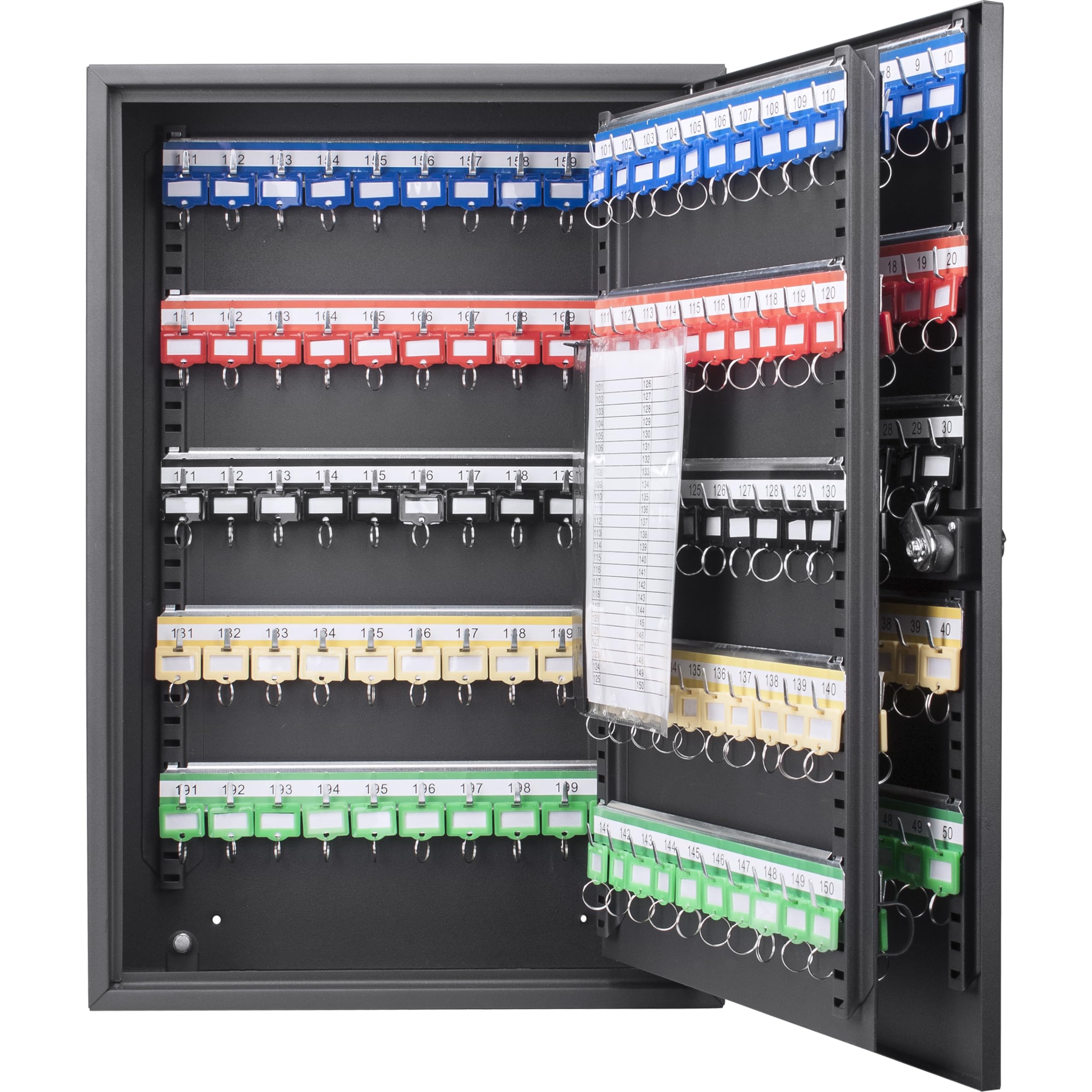 Barska Adjustable Key Cabinet Lock Box with Colorful Key Tag Labels - 200 POSITION - COMBINATION LOCK - BLACK