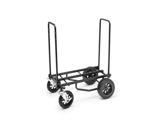 Rock-N-Roller R12STEALTH (All Terrain Stealth) 8-in-1 Folding Multi-Cart/Hand Truck/Dolly/Platform Cart/34" to 52" Telescoping Frame/500 lbs. Load Capacity, Black