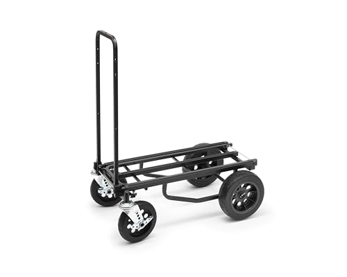 Rock-N-Roller R12STEALTH (All Terrain Stealth) 8-in-1 Folding Multi-Cart/Hand Truck/Dolly/Platform Cart/34" to 52" Telescoping Frame/500 lbs. Load Capacity, Black
