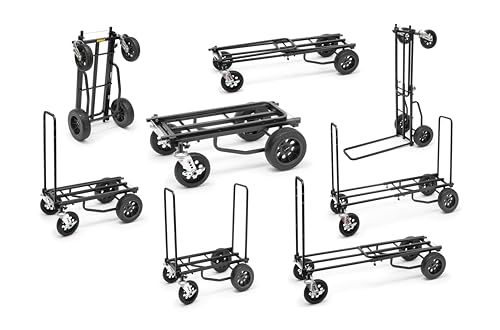 Rock-N-Roller R12STEALTH (All Terrain Stealth) 8-in-1 Folding Multi-Cart/Hand Truck/Dolly/Platform Cart/34" to 52" Telescoping Frame/500 lbs. Load Capacity, Black