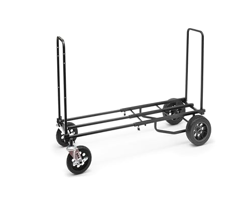 Rock-N-Roller R12STEALTH (All Terrain Stealth) 8-in-1 Folding Multi-Cart/Hand Truck/Dolly/Platform Cart/34" to 52" Telescoping Frame/500 lbs. Load Capacity, Black