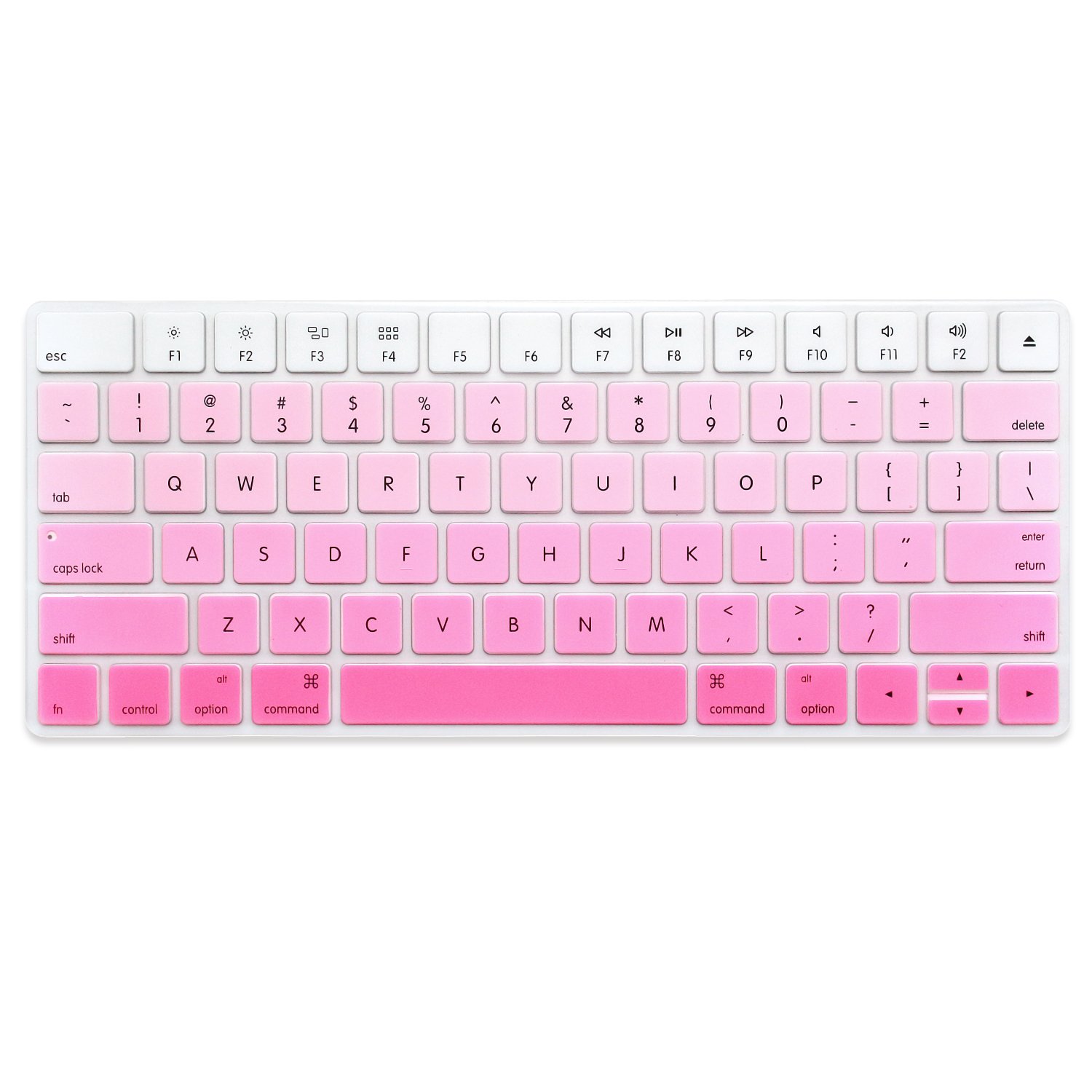 ProElife Ultra Thin Silicone Keyboard Protector Cover Skin for Apple Magic Keyboard & Magic Keyboard 2 (U.S Version, Model: MLA22L/A-A1644, Without Numeric Keypad) (Ombre Pink)