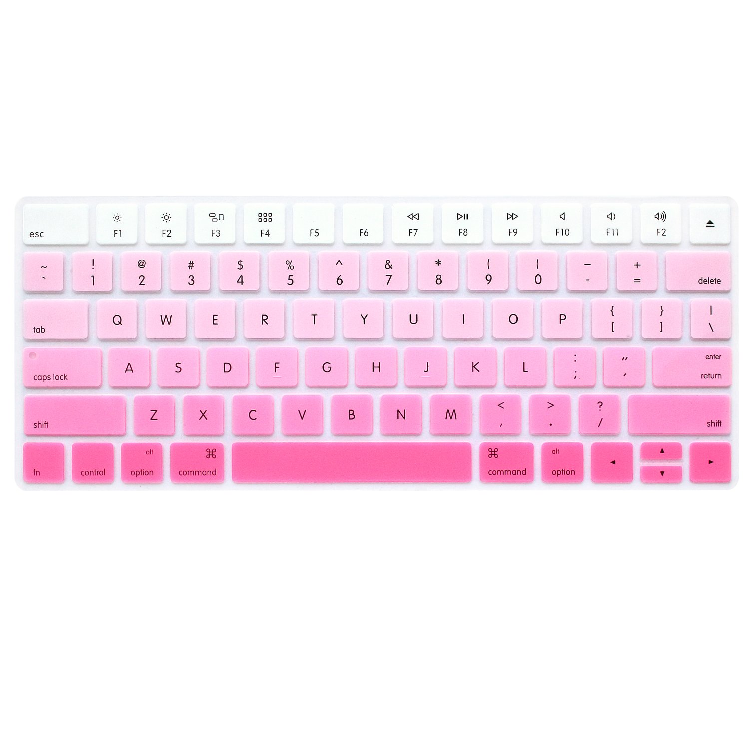 ProElife Ultra Thin Silicone Keyboard Protector Cover Skin for Apple Magic Keyboard & Magic Keyboard 2 (U.S Version, Model: MLA22L/A-A1644, Without Numeric Keypad) (Ombre Pink)