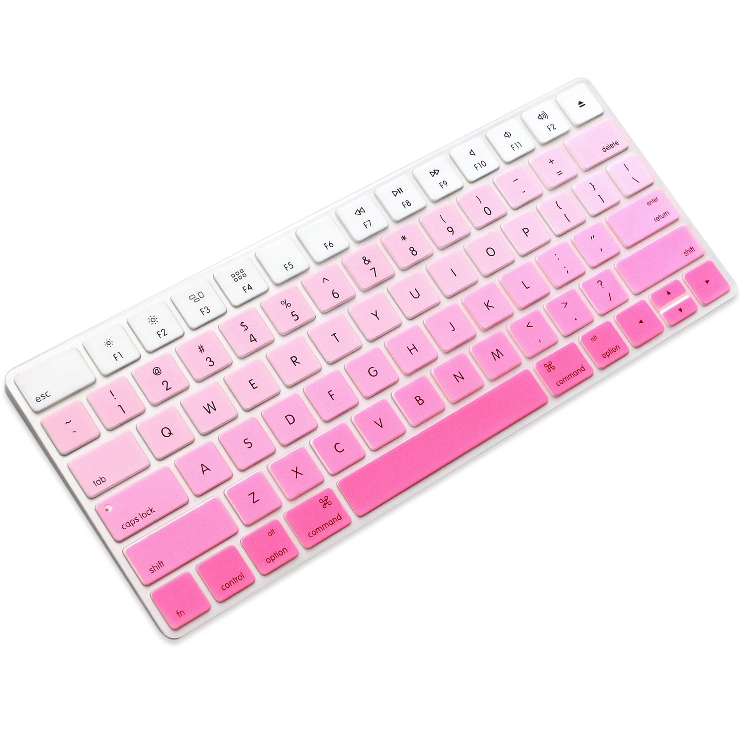 ProElife Ultra Thin Silicone Keyboard Protector Cover Skin for Apple Magic Keyboard & Magic Keyboard 2 (U.S Version, Model: MLA22L/A-A1644, Without Numeric Keypad) (Ombre Pink)