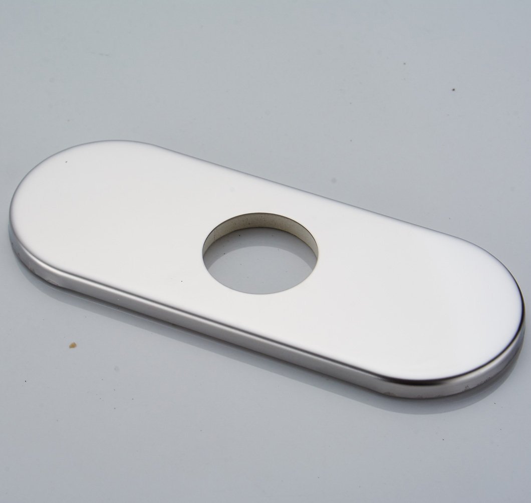 Greenspring 6 Inch Bathroom Vessel Vanity Sink Faucet 4" Hole Cover Deck Plate Escutcheon Chrome