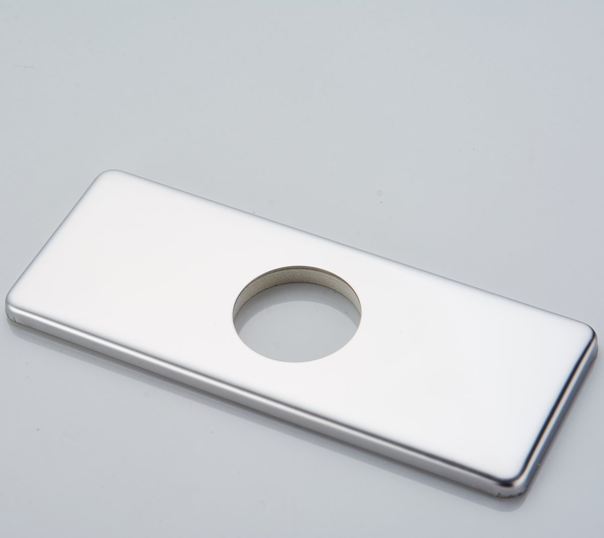 Greenspring 6 Inch Chrome Sink Hole Cover, 4" Hole Cover Deck Plate, Bathroom Faucet Deck Plate, Stainless Steel Square Escutcheon for Bathroom or Kitchen Single Hole Vanity Sink Faucet