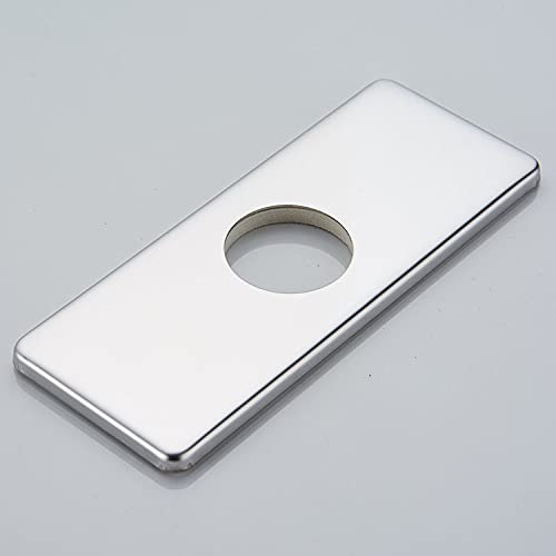 Greenspring 6 Inch Chrome Sink Hole Cover, 4" Hole Cover Deck Plate, Bathroom Faucet Deck Plate, Stainless Steel Square Escutcheon for Bathroom or Kitchen Single Hole Vanity Sink Faucet