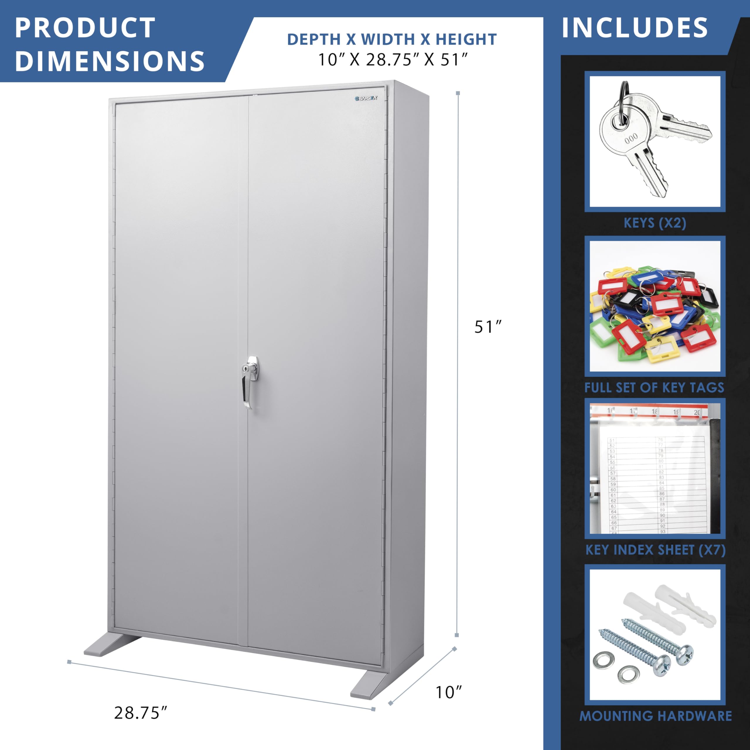 BARSKA Large Key Cabinet with Key Lock (800 Position Key Cabinet)