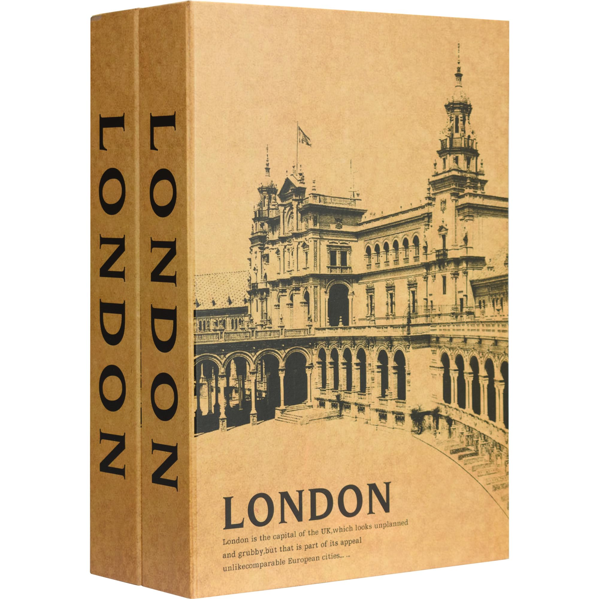 Barska Portable Diversion Dual Book Safe Concealed Lock Box for Secure and Discreet Hidden Storage of Valuables and Personal Items - London & London