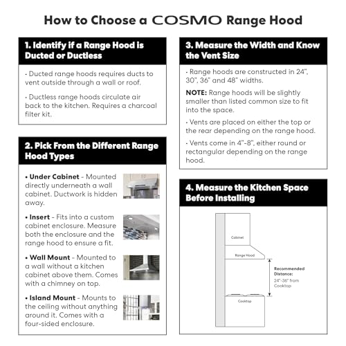 COSMO COS-63ISS75 30 in. Lumin Collection 380 CFM Ducted Island Range Hood, Soft Touch Controls, LED Lights, Stainless Steel