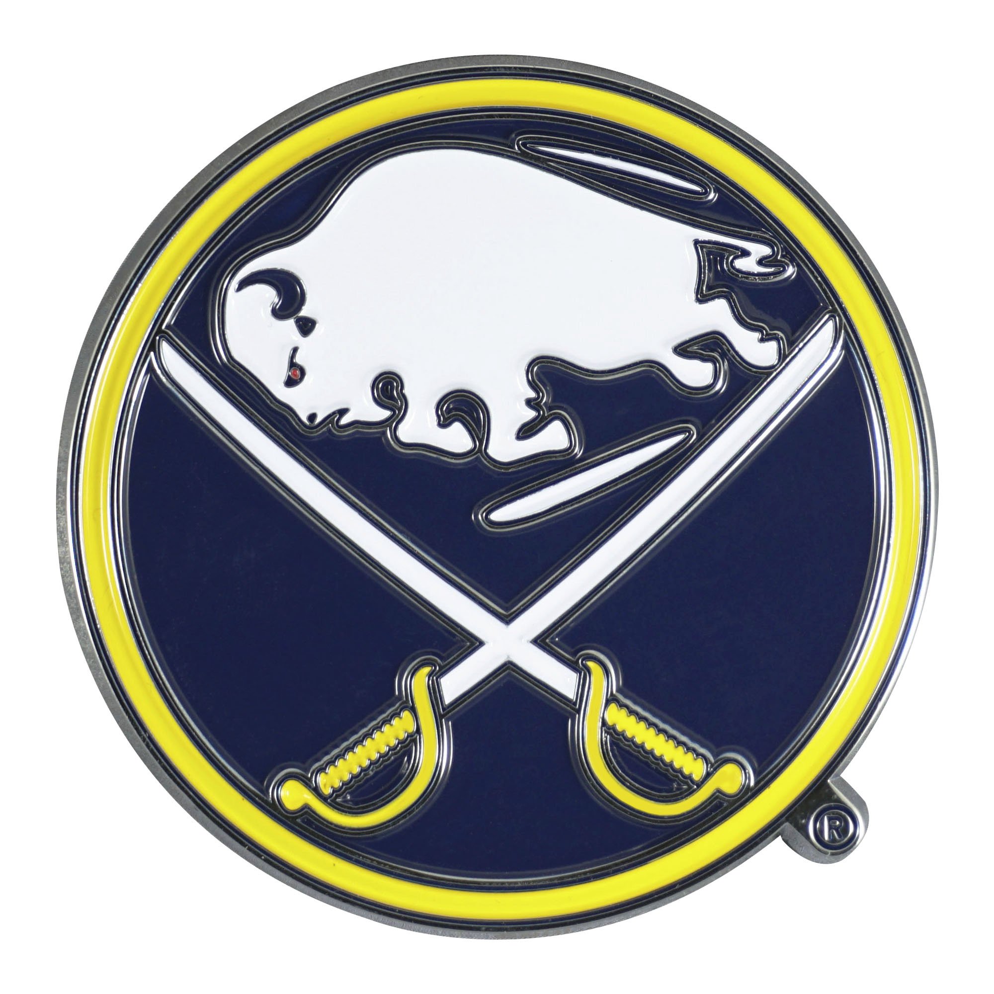 FANMATS 22204 Buffalo Sabres 3D Color Metal Emblem, Diecut Team Logo Auto Emblem